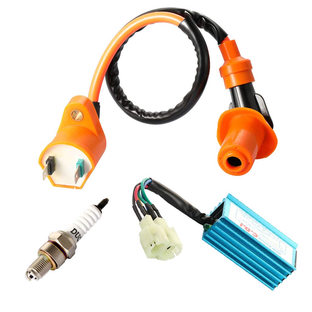 CNCMOTOK High Performance Racing Ignition Coil + Spark Plug A7TC + CDI ...