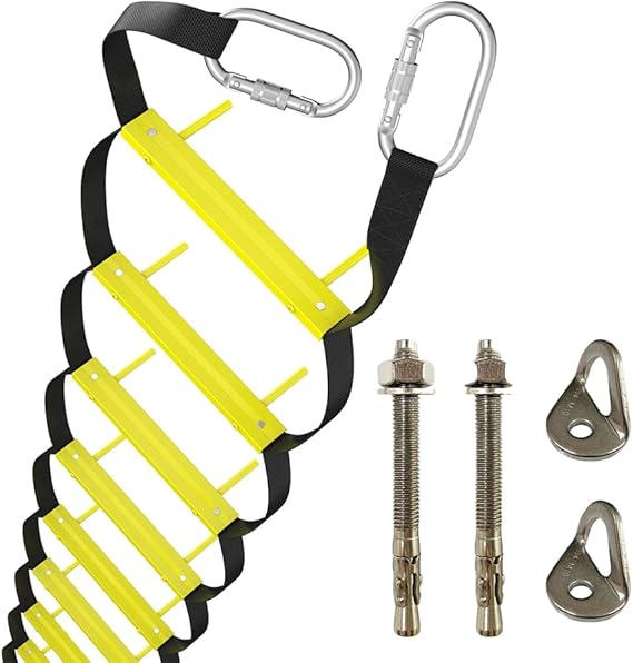 Fire Escape Rope Ladder 3 Story 25 ft with Mounting Anchors | Fire ...