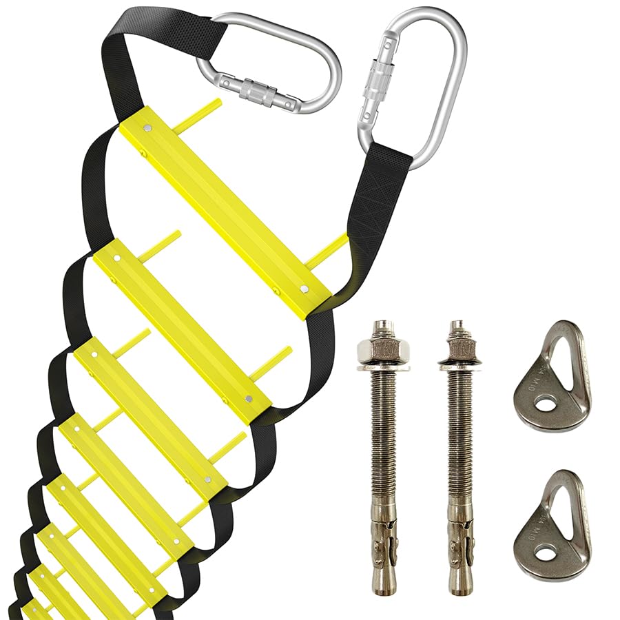 Fire Escape Rope Ladder 3 Story 25 ft with Mounting Anchors | Fire ...