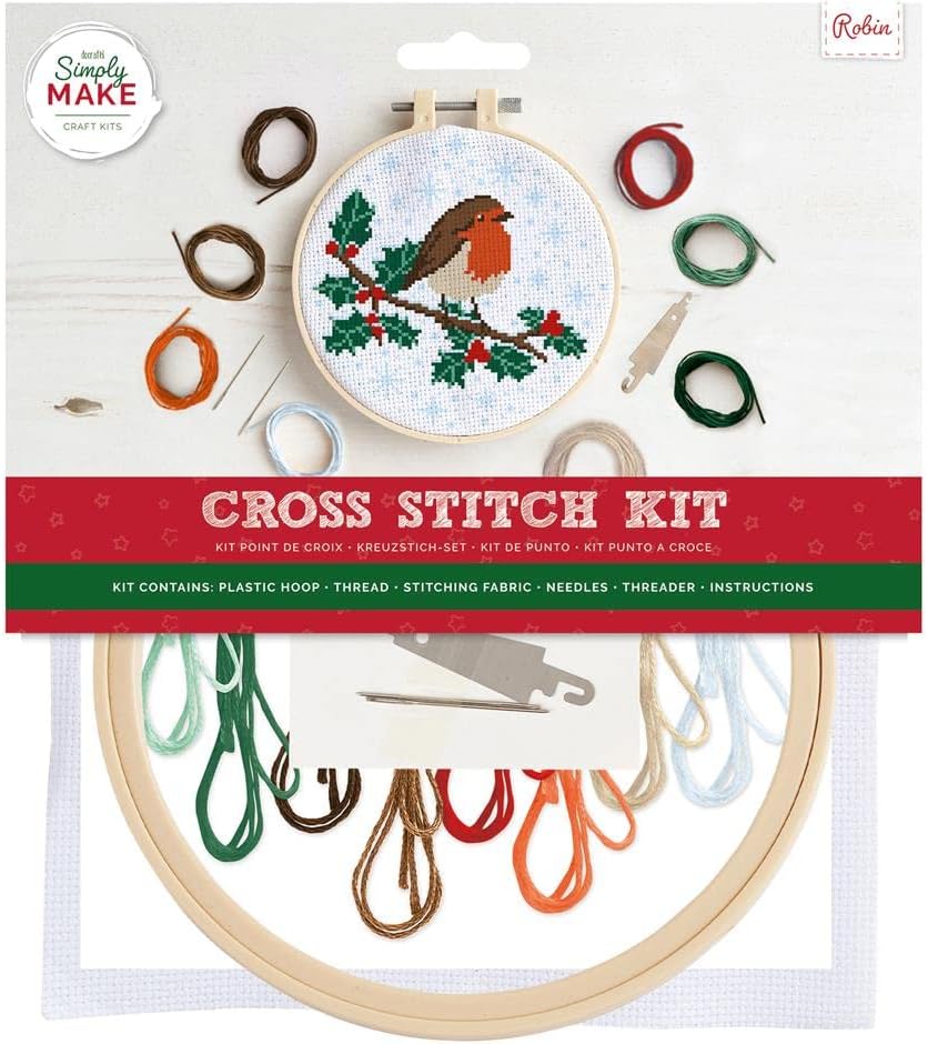 Simply Make Cross Stitch Kit - Robin Design for Kids and Adults ...