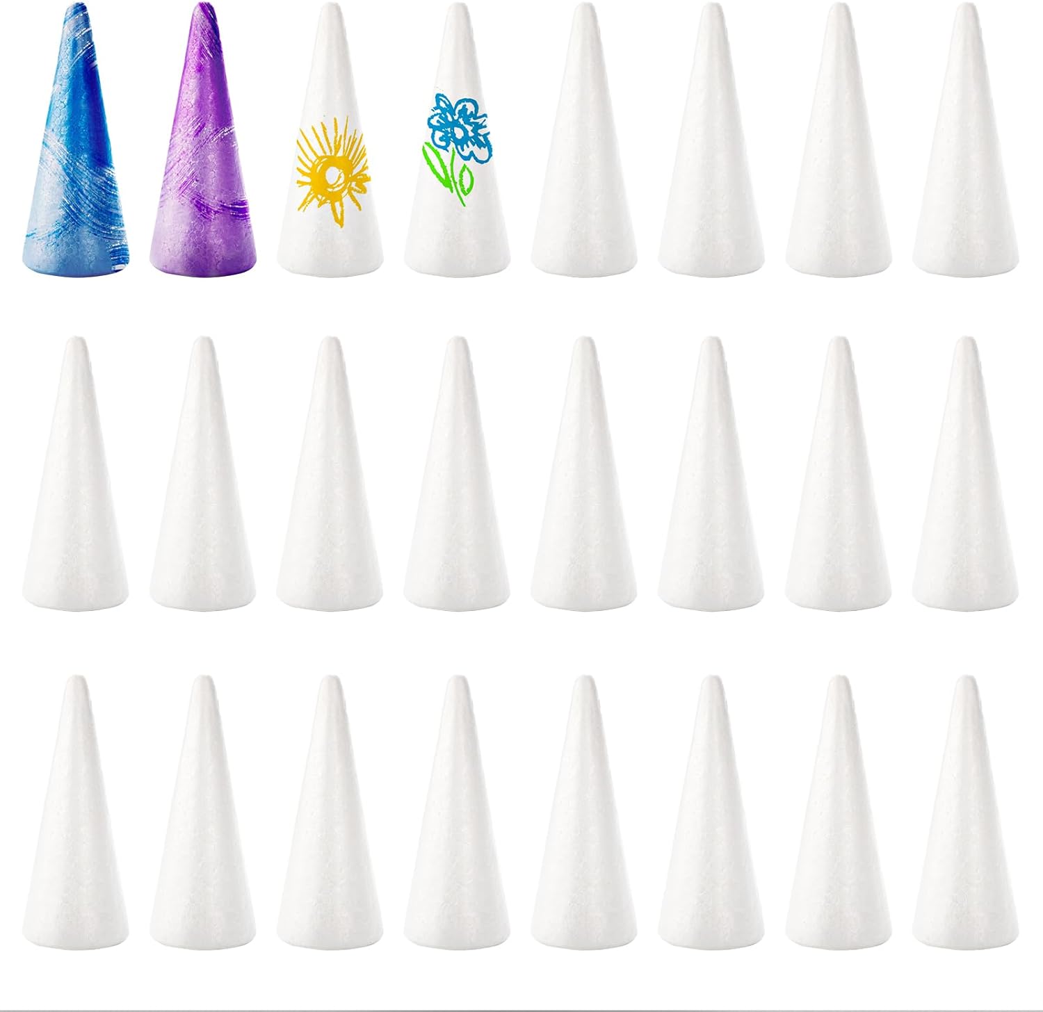 Amazon.com: Lyellfe 24 Pieces Foam Tree Cones, Foam Cone for Crafts, 2. ...