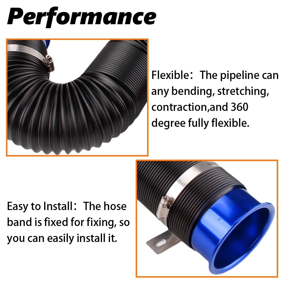 Snapklik.com : BARTOO 3" Turbine Intake Pipe - Adjustable Flexible Hose ...