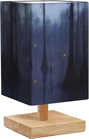 Bedside Desk Lamps, Minimalist Lights Foggy Spooky Forest Swamp Trees ...