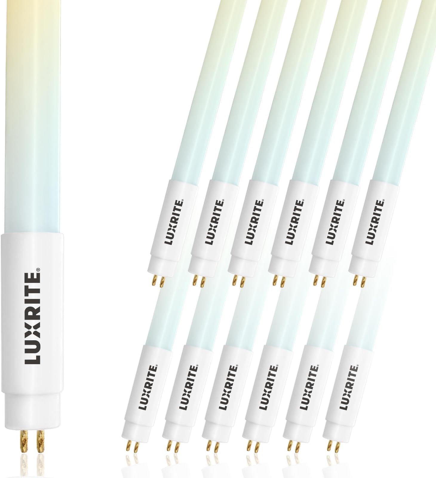 LUXRITE 12-Pack 4FT T5 LED Tube Lights, Type B, 24W=54W, 4 Colors 3500K ...