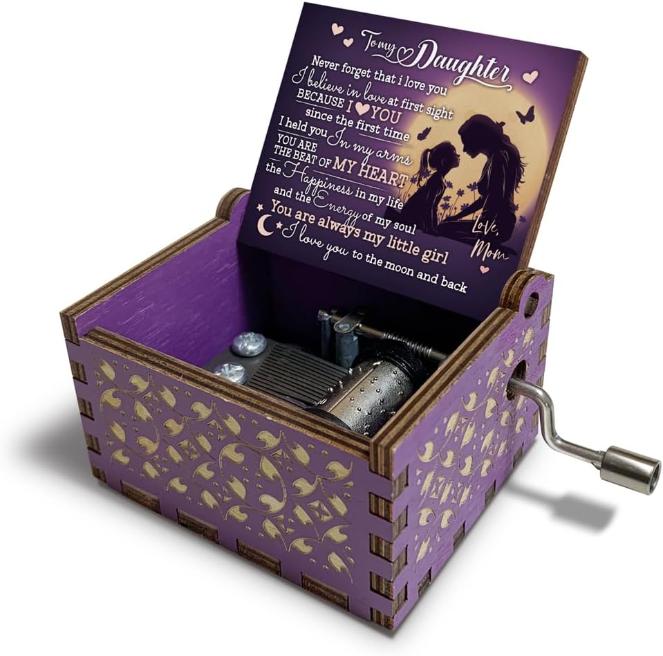 Amazon.com: Zpvuklkl Mom to Daughter Music Box for Girls Gifts from Dad ...