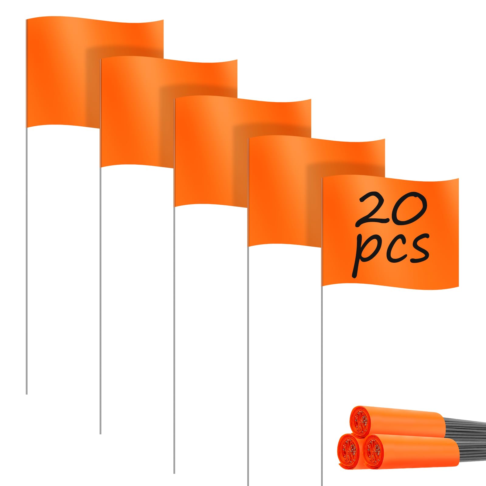 Snapklik.com : IKAYAS 4 5 15 Inch Orange PVC Small Lawn Flags