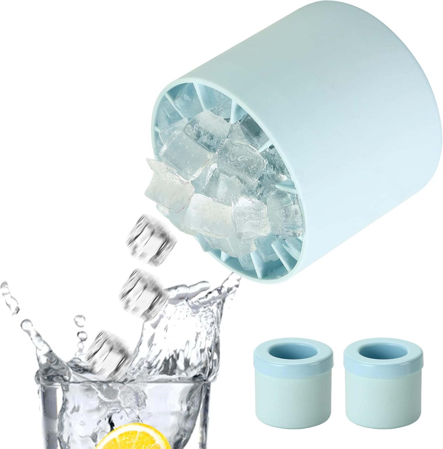 Amazon.com: Anbage 2 Pack Silicone Ice Cube Maker Cup Cylinder Ice Cube ...