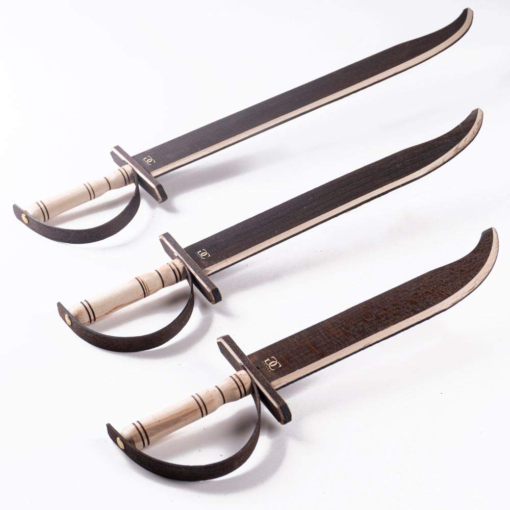 CG GAMES Engaging Wooden Pirate swords for Kids 3 Pack Eco-Friendly ...