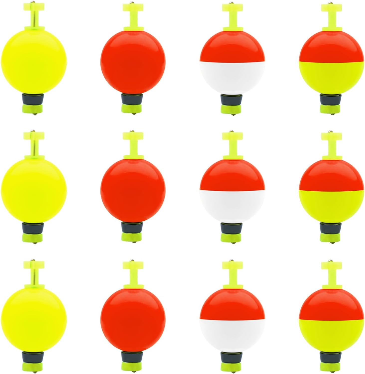 Amazon.com : KCMOSGI 12 Pcs Fishing Bobbers, Weighted Fishing Bobbers ...