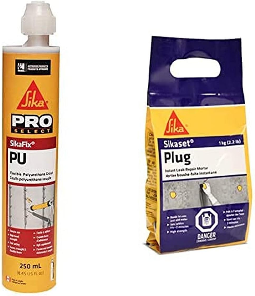 Sika Concrete Foundation Crack Repair Kit - Fixing Basement Wall Cracks ...