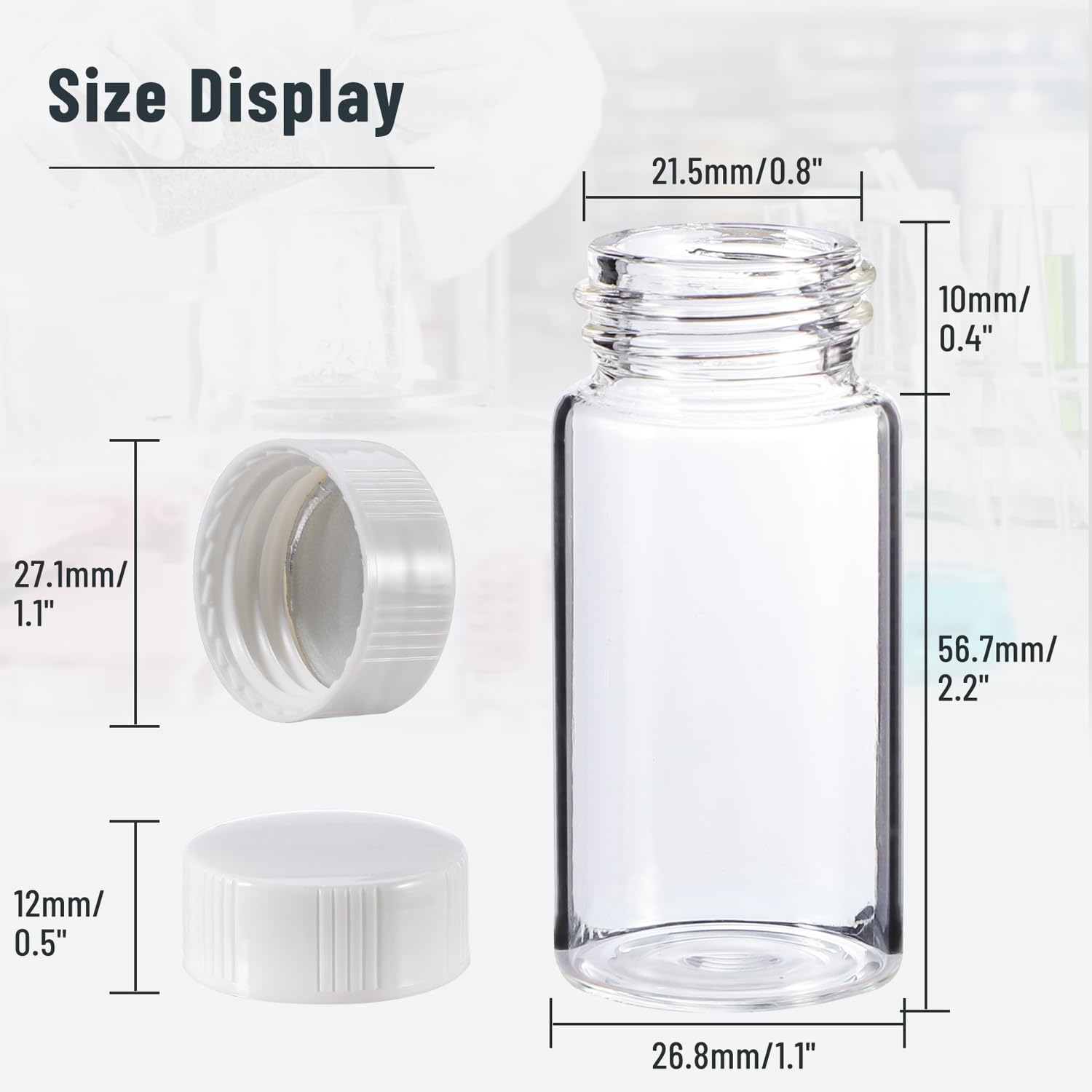 Snapklik.com : Creahub 20mL Scintillation Vial, Borosilicate Glass ...