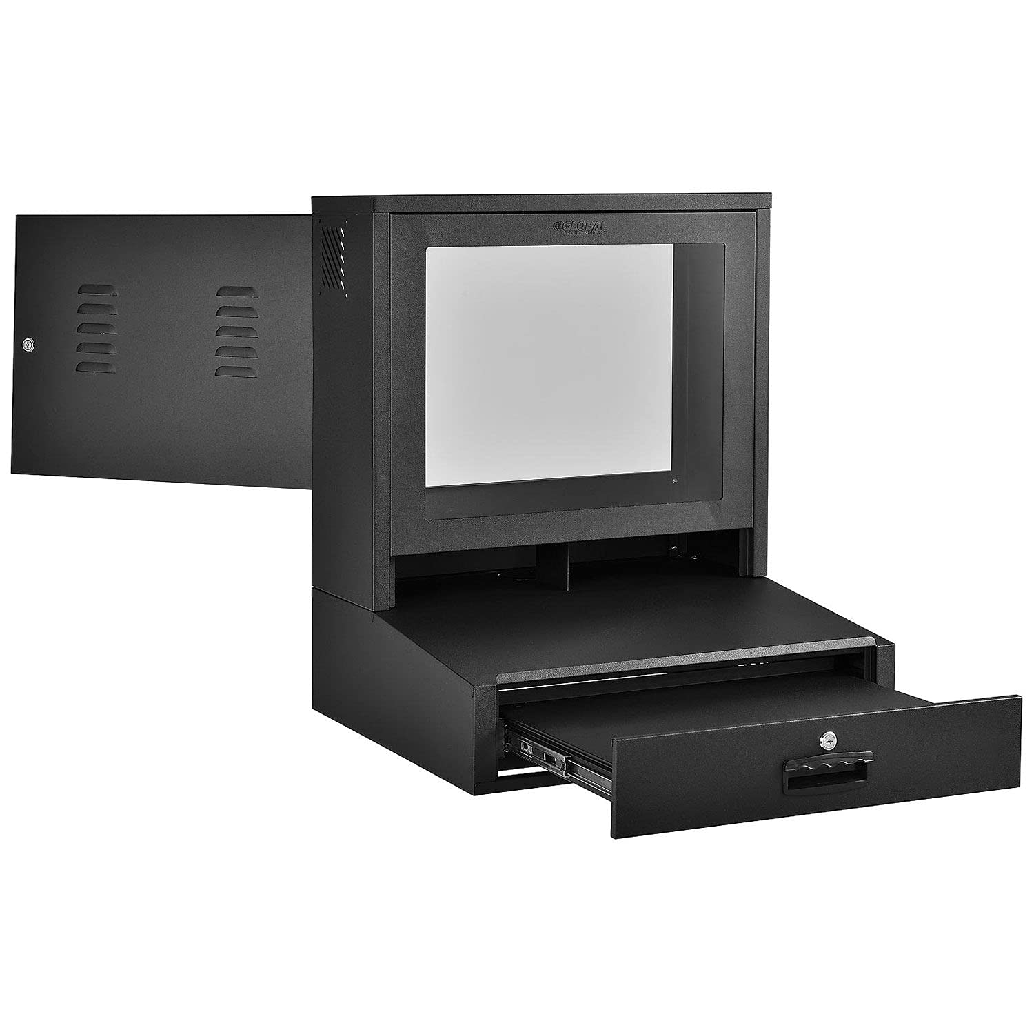 Amazon.com: Global Industrial LCD Counter Top Security Computer Cabinet ...