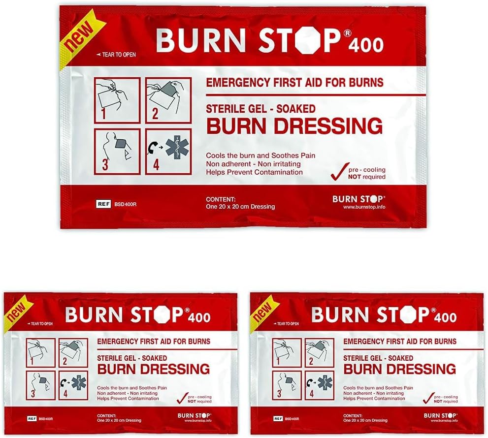 Burn Stop Burn Dressing, 20x20cm (Pack of 3) : Amazon.co.uk: Health ...