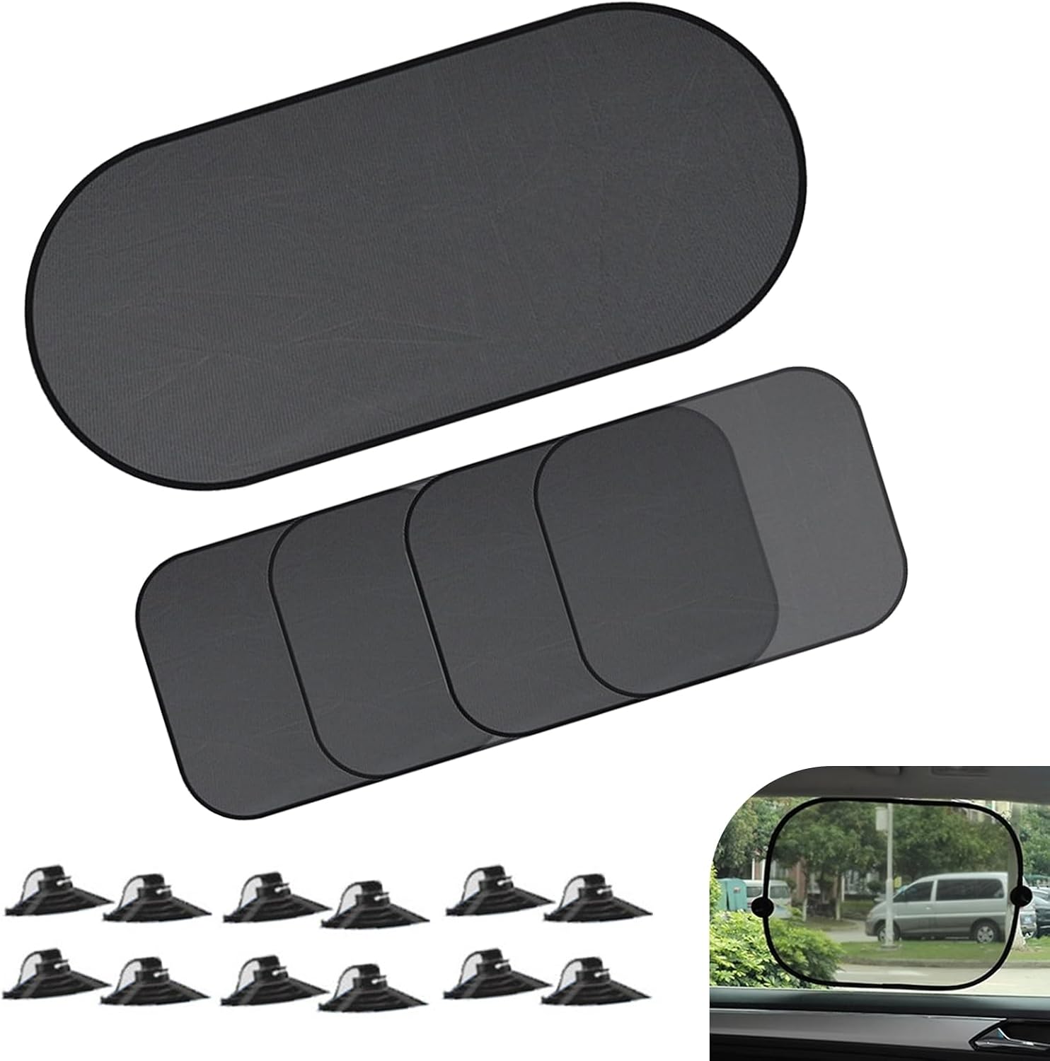 Amazon.com: awlbed 5 PCS Car Rear Windshield Side Window Sunshade, 39.3 ...
