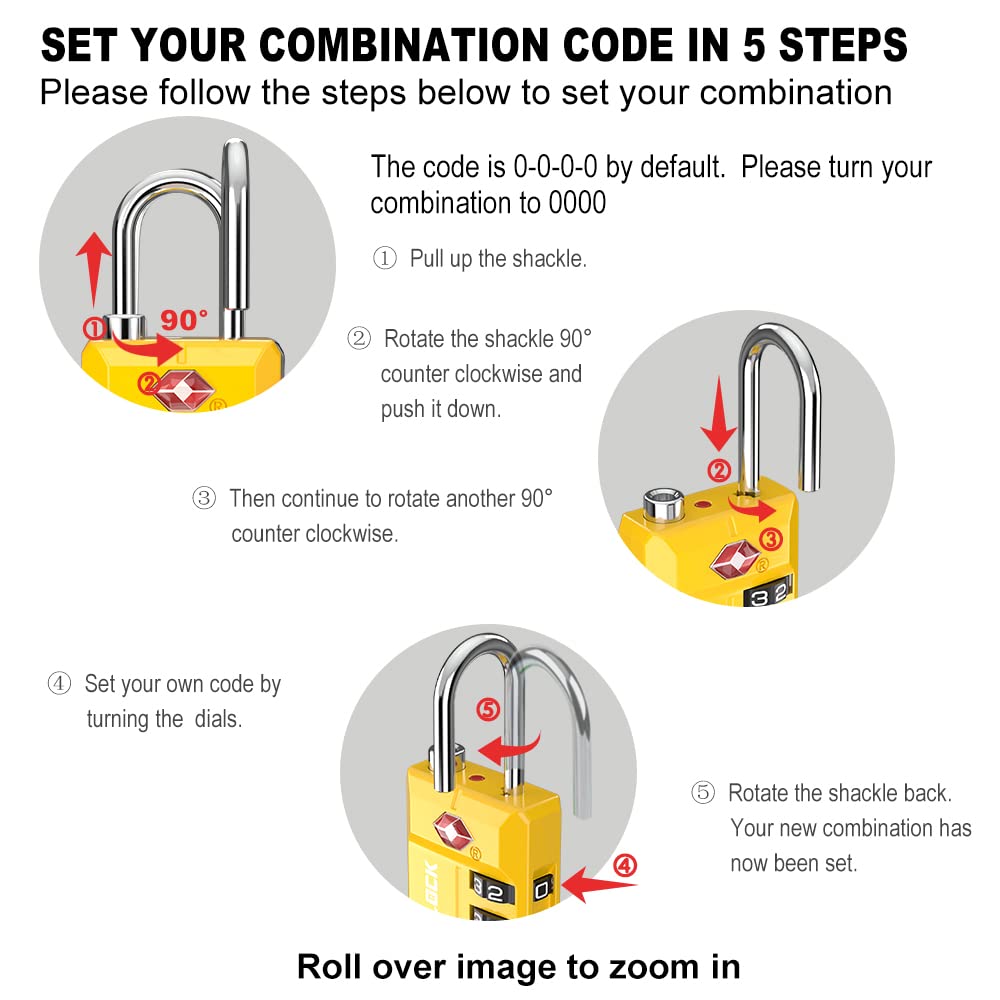 Snapklik.com : TSA Approved Travel Luggage Locks, Open Alert ...