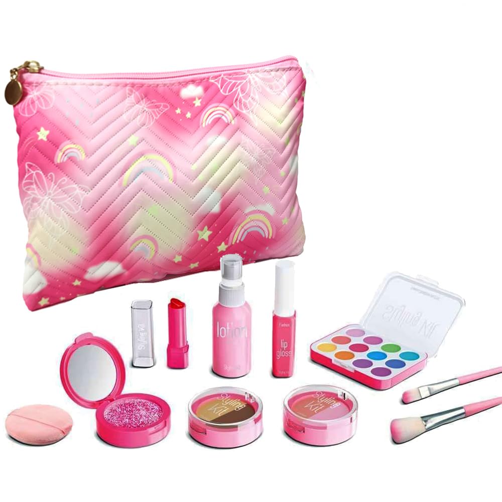 Amazon.com: Pretend Makeup Kit for Girls, 11 Pcs Kids Cosmetic Pretend ...