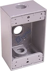 Amazon.com: Topaz Electric WB1350 Single Gang WP Box 3 Hole, Grey ...