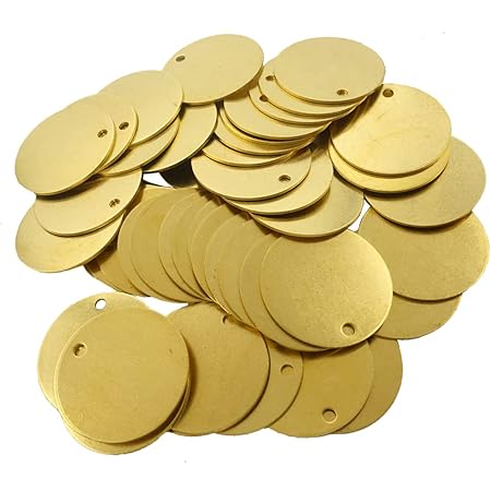 Amazon.com: ABBECIAO 1.25”Brass Valve Tags Stamping Tags 0.04” Round ...