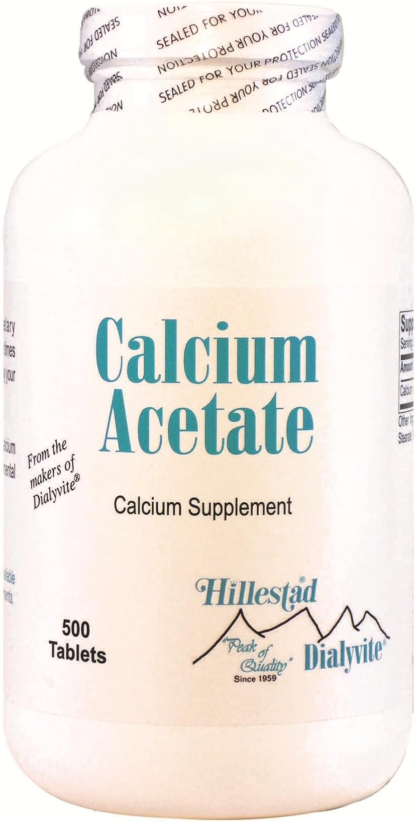 Amazon.com: Dialyvite Calcium Acetate - 500 Tablets : Health & Household