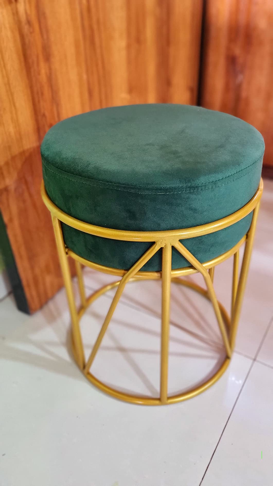 NEON CRAFTS Madison Modern Contemporary Round Metal Stool Ottoman Table ...