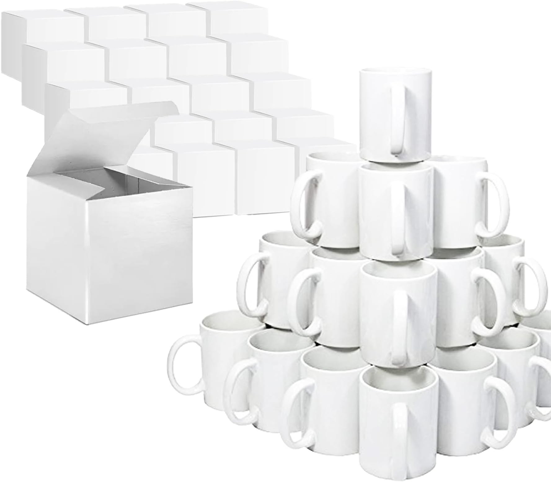 Amazon.com | ABBSH Sublimation Coffee mugs, 15 oz White Coffee Mugs ...