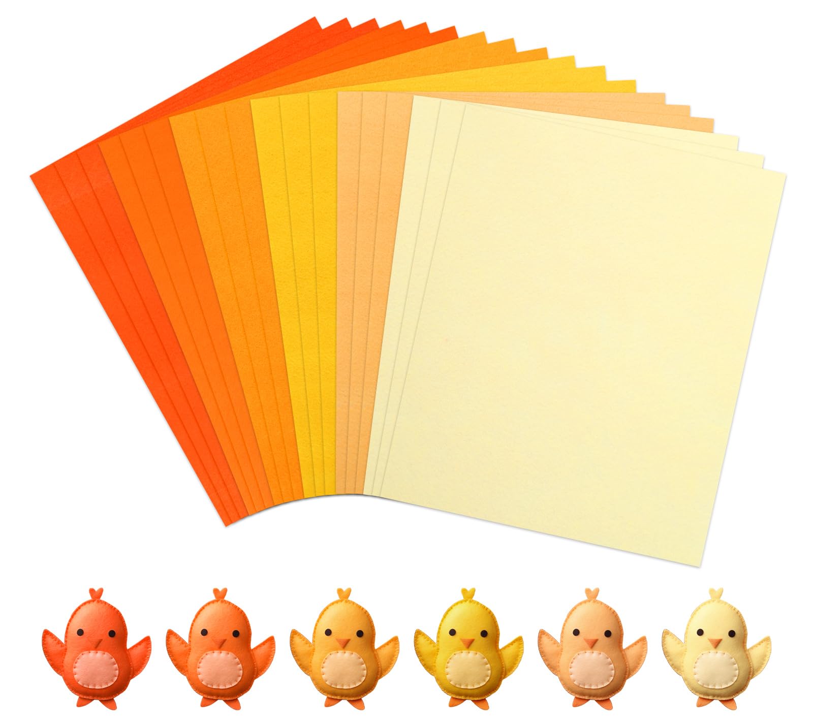 Amazon.com: Whaline 18Pcs Orange Felt Fabric Sheets Soft Thick Assorted ...