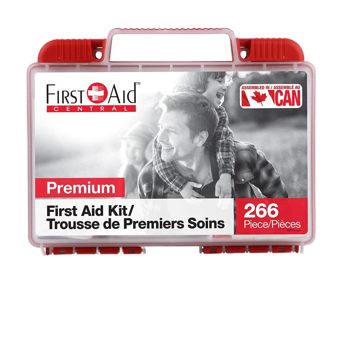 FIRST AID CENTRAL 266 Piece Premium First Aid Kit, Red : Amazon.ca ...
