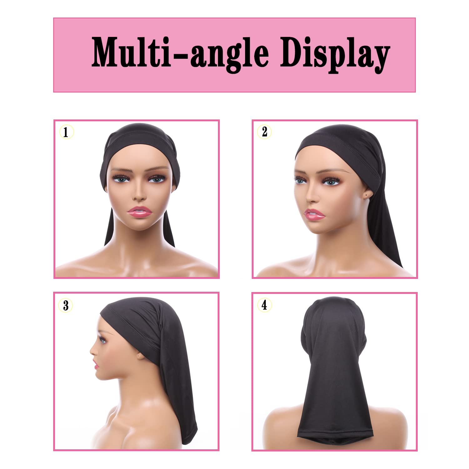 Snapklik.com : 4 Pieces Dreadlock Cap Tube Unisex Bands Elastic Long ...