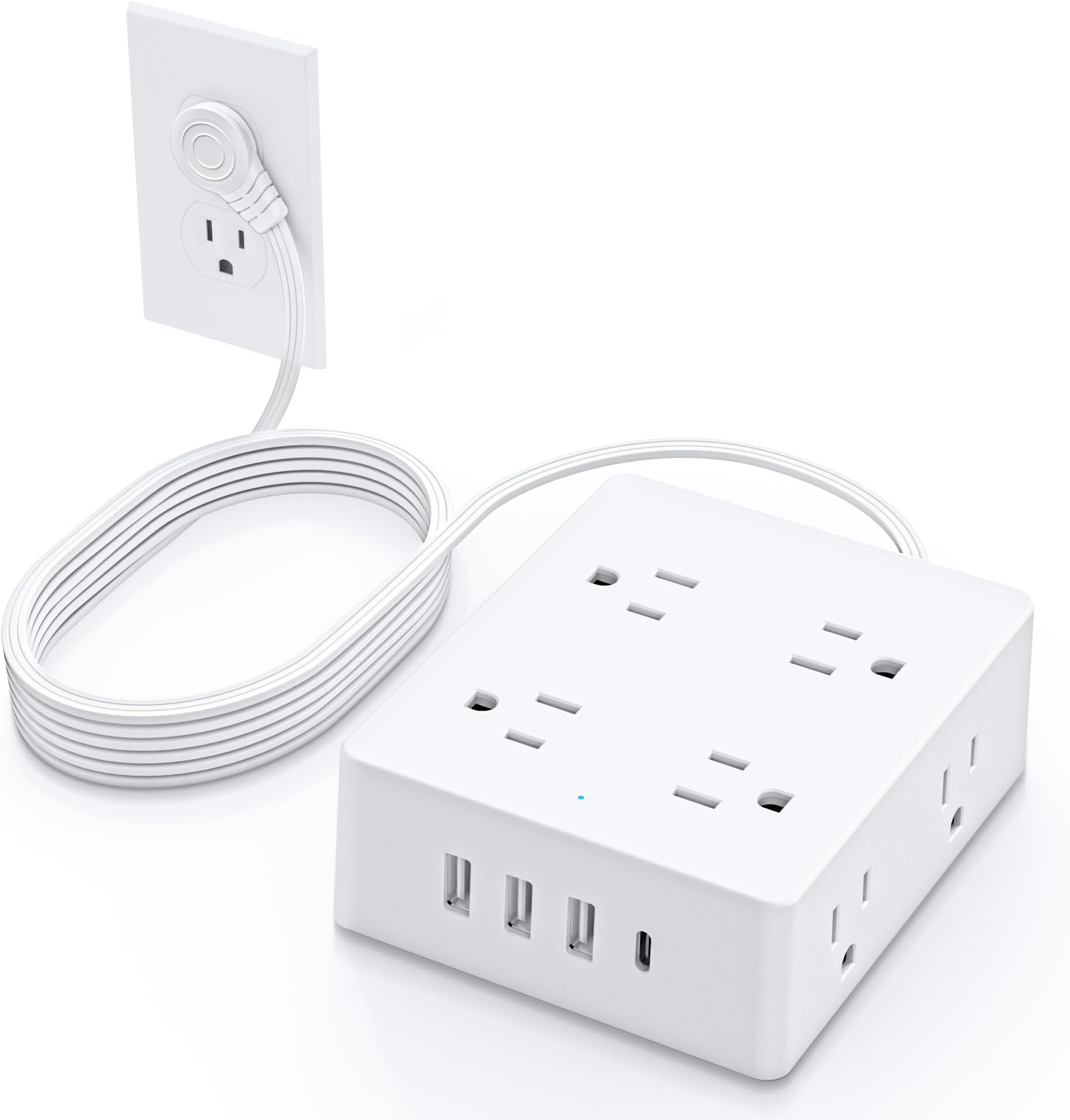 Amazon.com: Surge Protector Power Strip 10 ft Cord, Olcorife Ultra Thin ...