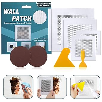 Tahikem 6 Pcs Drywall Repair Patch, 4" 6" 8" Two of Each Wall Patch ...