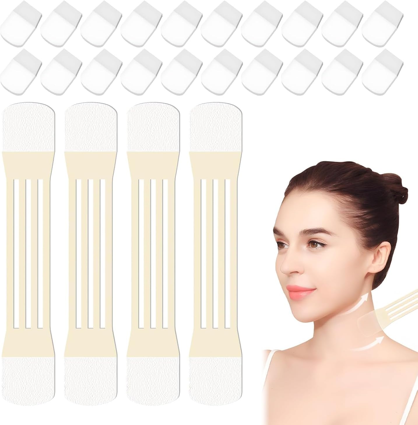 48 PCS Invisible Neck Tape, Instant Neck and Face Lift Strap Patch ...