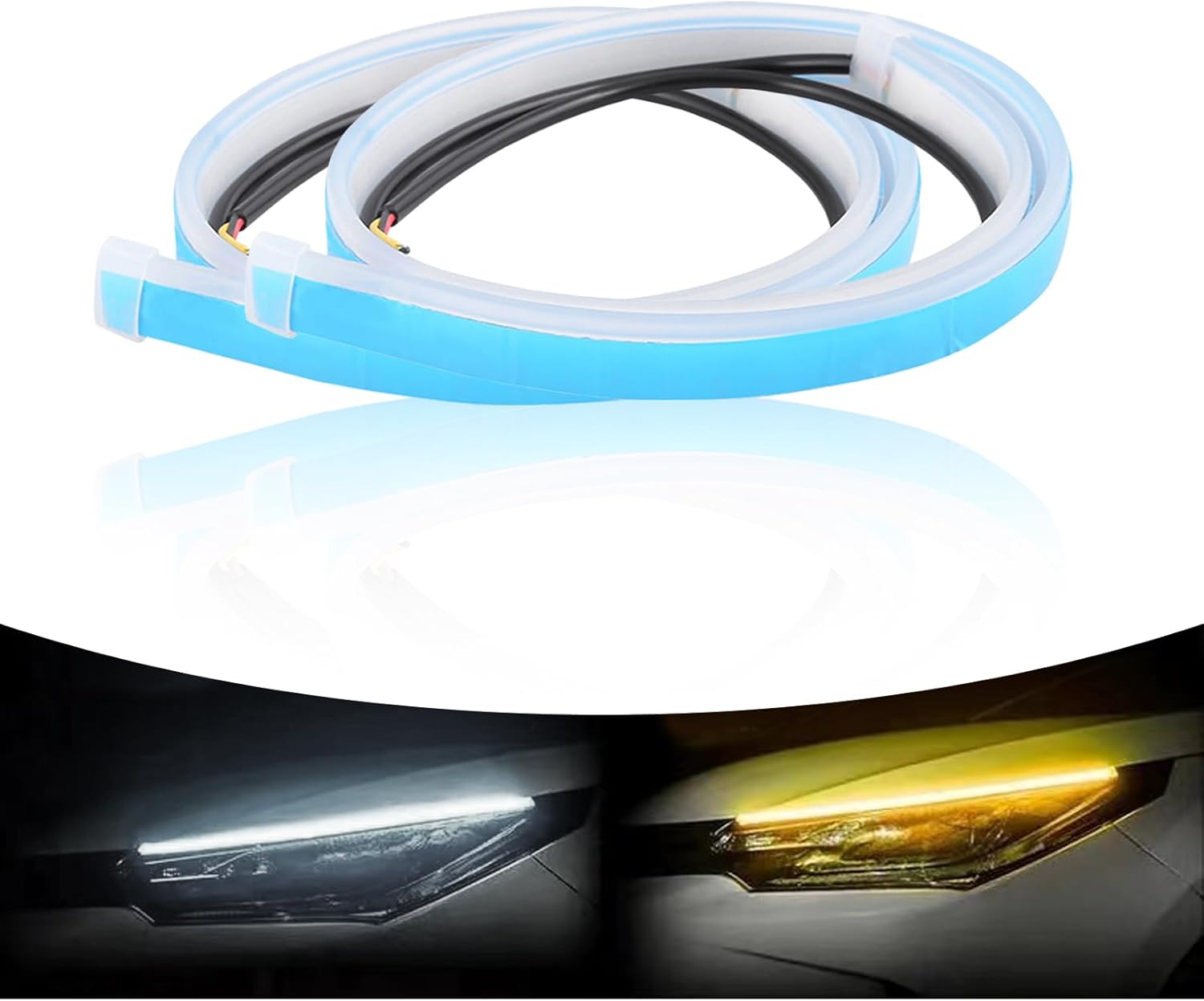 Amazon.com: ZKFAR 2 PCS Car LED Strip Lights, 23.6" Daytime Running ...