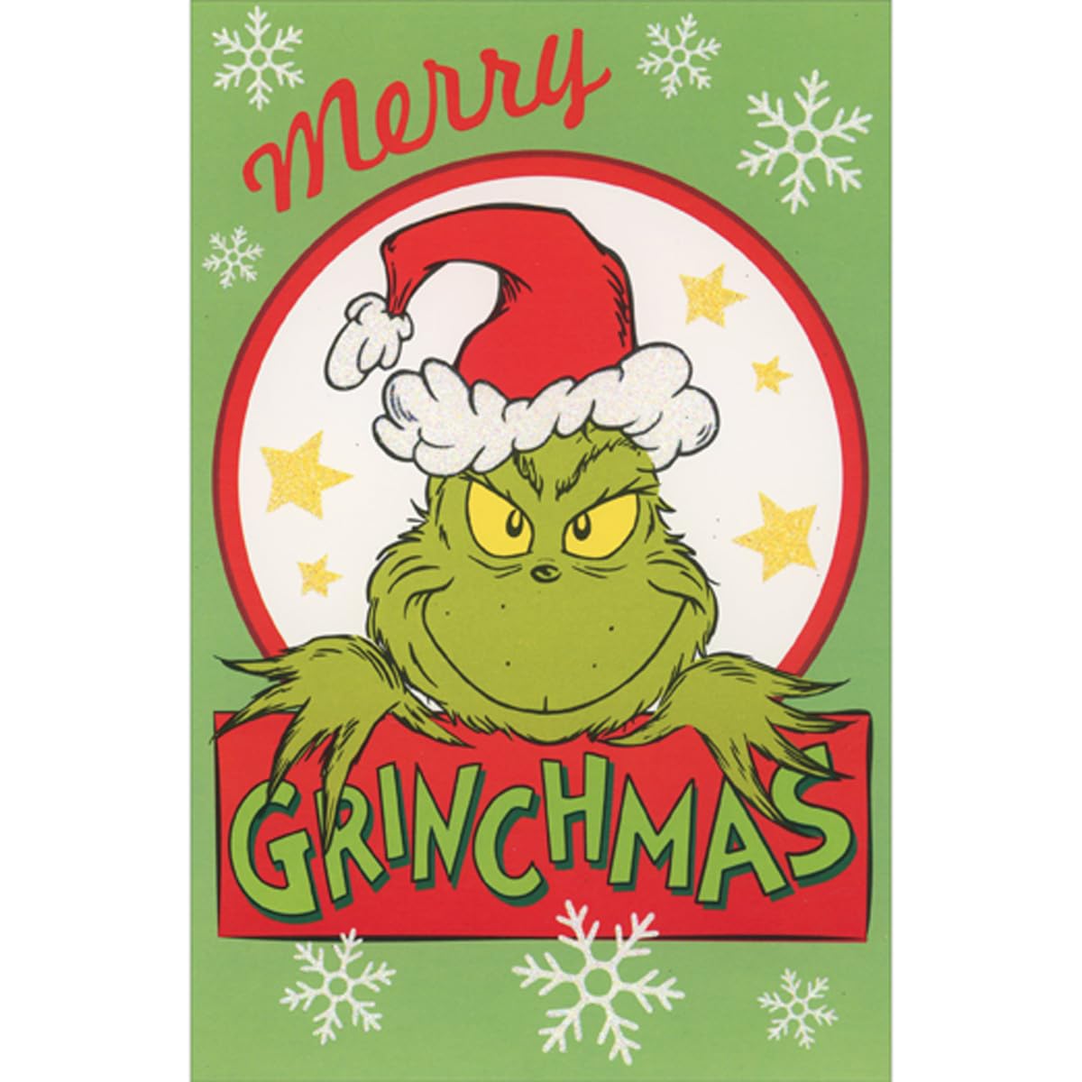Amazon.com : American Greetings Merry Grinchmas: Grinch in Red Bordered ...