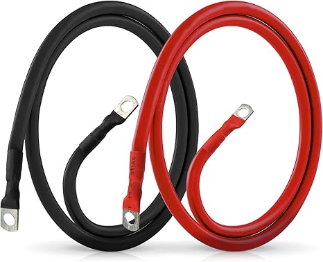 Amazon.com: 2 Gauge Battery Cable 2Ft Copper Power Inverter Wire with 3 ...