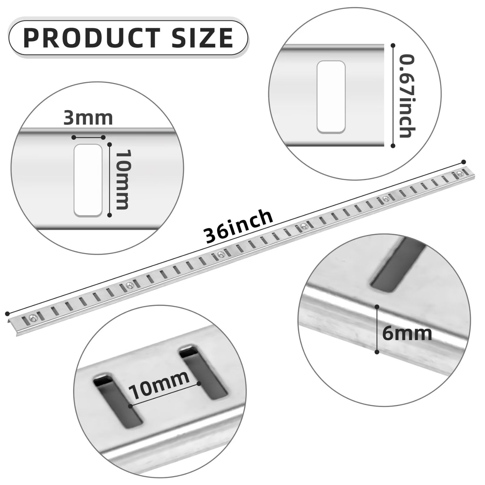 Snapklik.com : 12 Pcs 36 Inch Shelf Pilaster Metal Mortise Mount ...