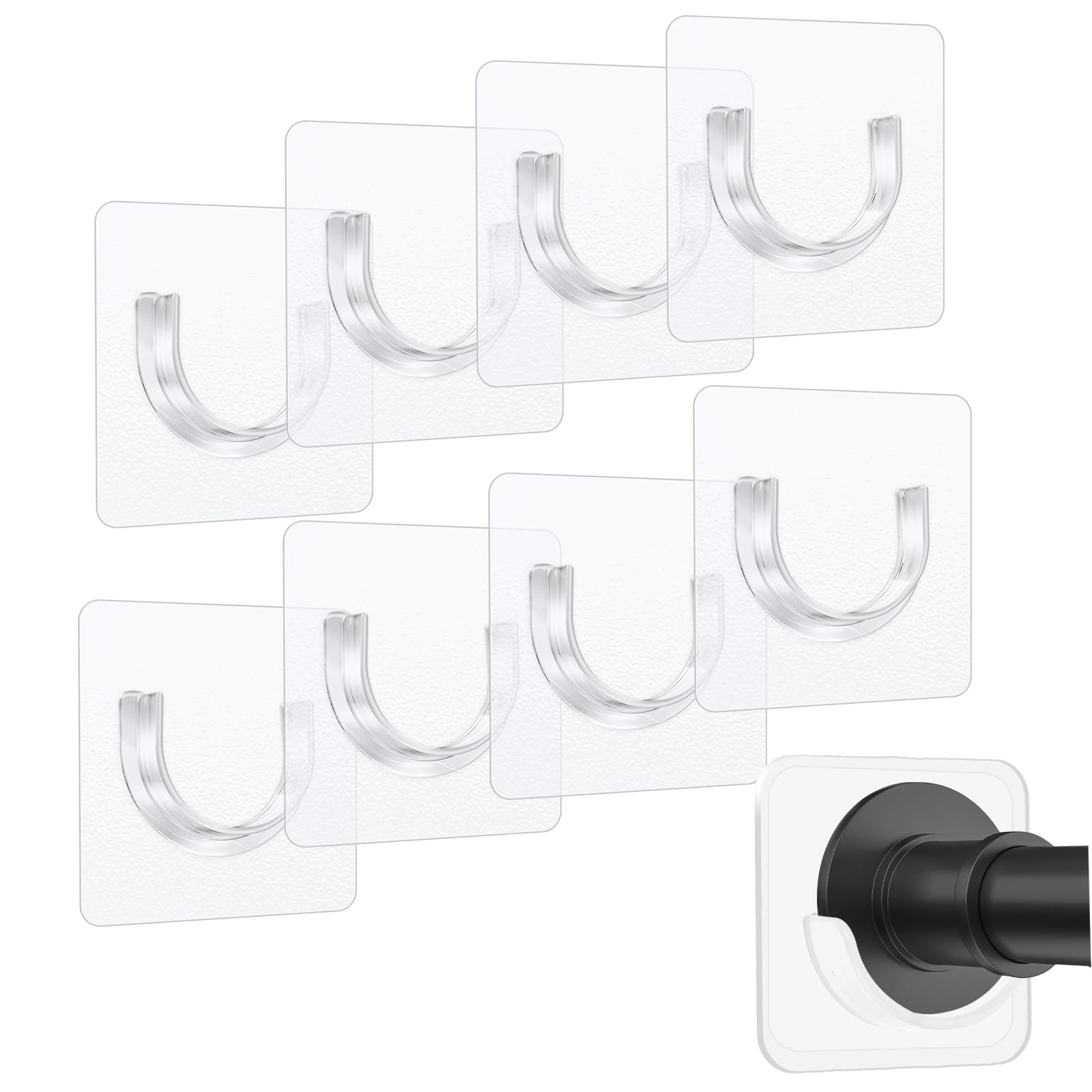 Amazon.com: Gjinxi 8Pcs Shower Rod Holder Tension Curtain Bracket ...