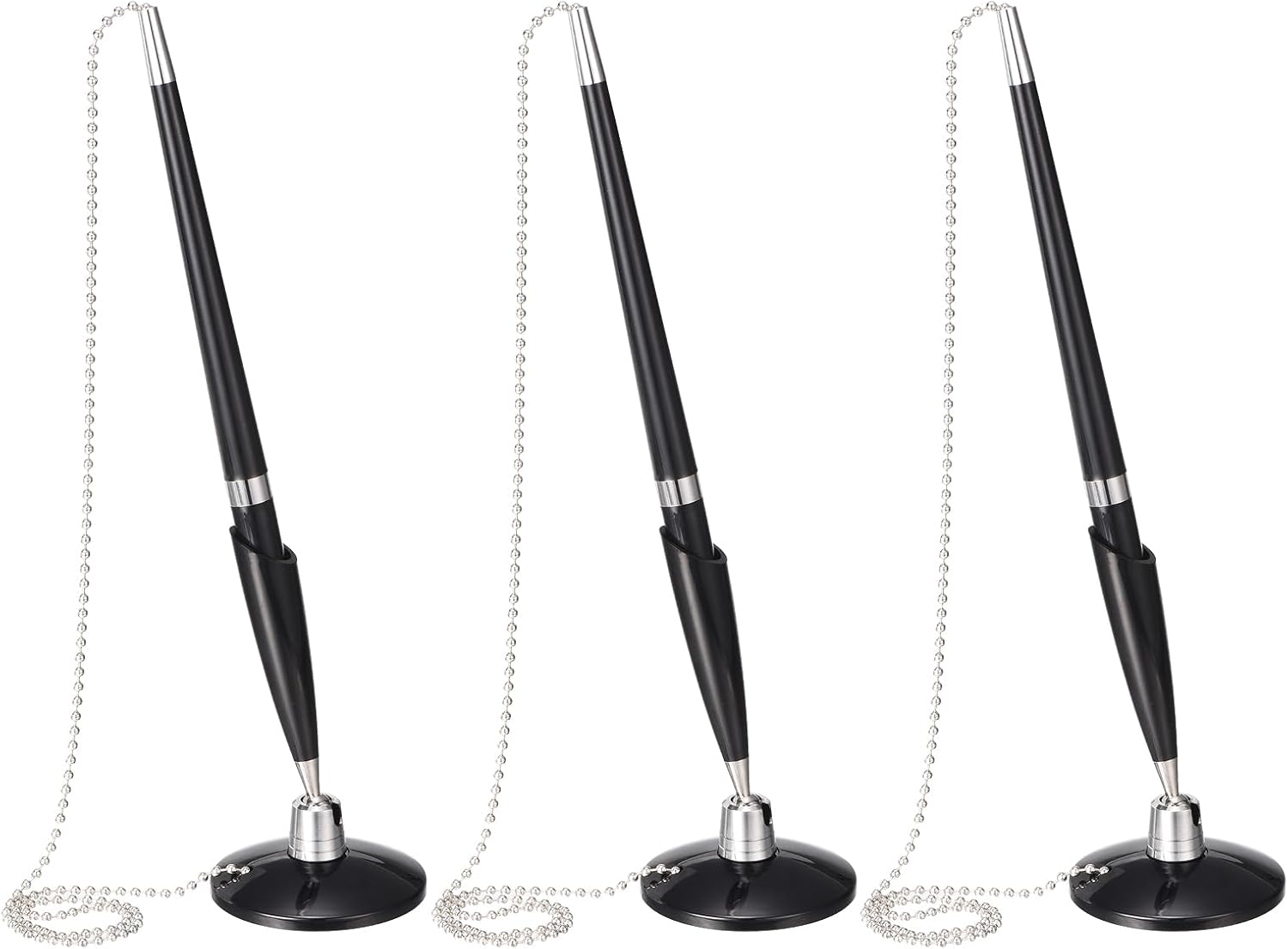 PATIKIL Secure Ballpoint Pen with Chain and Adhesive Pen Holder, 3-Pack ...