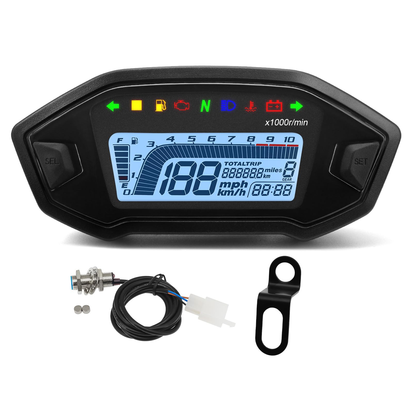 Snapklik.com : MAIMEIMI Motorcycle Speedometer Gauge Digital ...