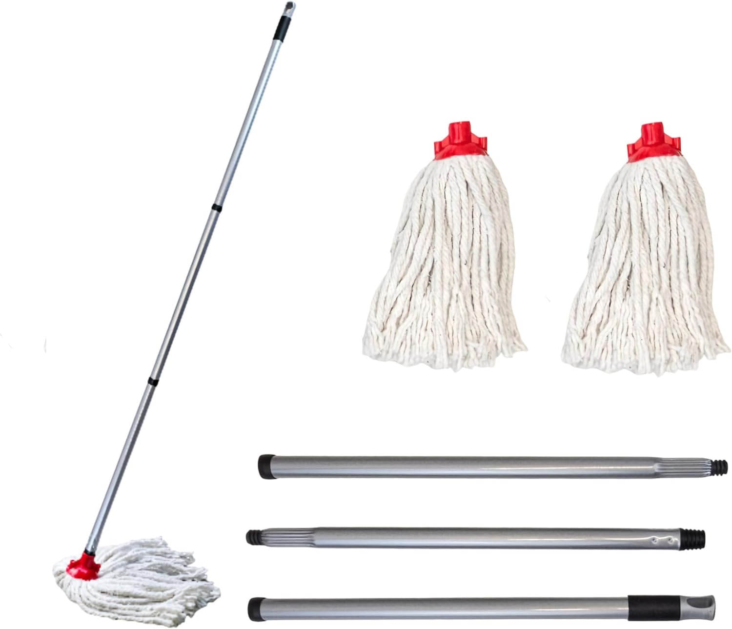 BEST HOUSE | 2 Pcs Cleaning Mops With 1.2m Metal Stick | Mop ...