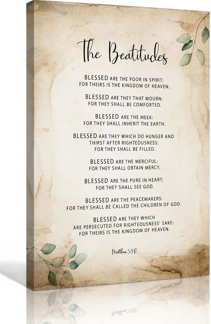 Amazon.com: Matthew 5 3-10 The Beatitudes Bible Verse Wall Decorative ...