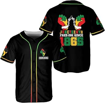 Amazon.com: Custom Juneteenth 1865 Freedom Baseball Jersey Celebrating ...