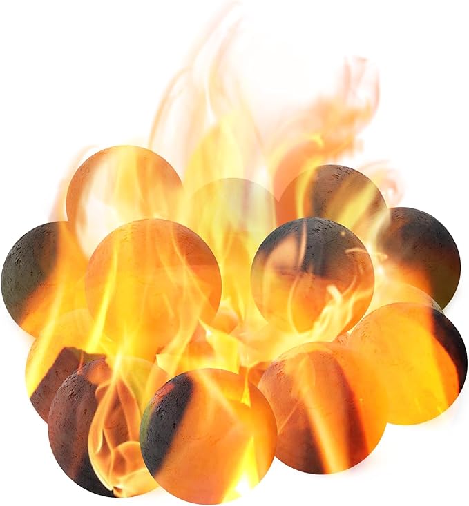 Amazon.com: Maliansun Ceramic Fire Balls, 3in Set of 15 Black Round ...