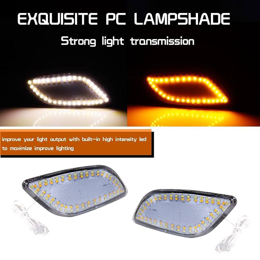 LED Upgrade For Subaru Amber LED Side Marker Lights With White DRL For ...