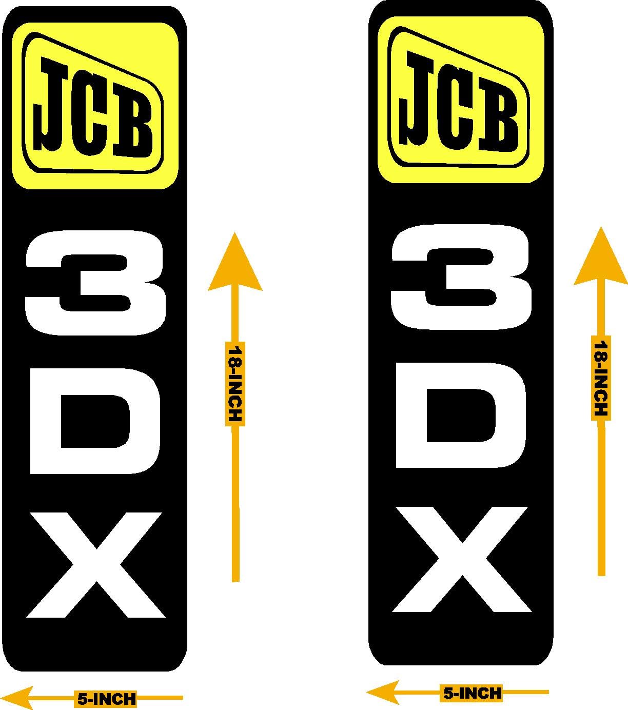 3dx Jcb Logo Fits JCB 4CX 14ft Super Decal Kit Backhoe 7 YEAR