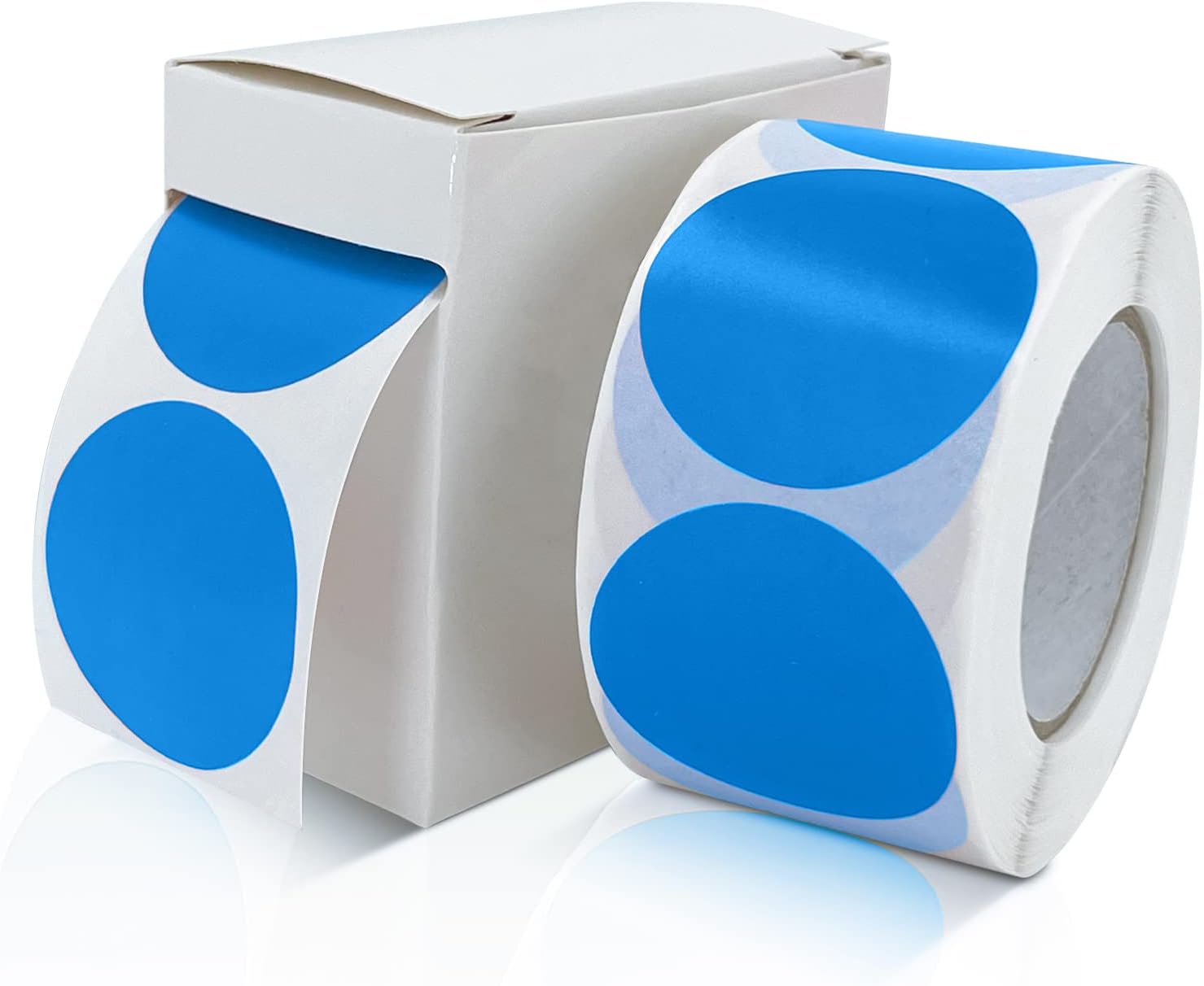 Round Stickers Blue 38mm Circle Labels with Dispenser Box Color Coding ...