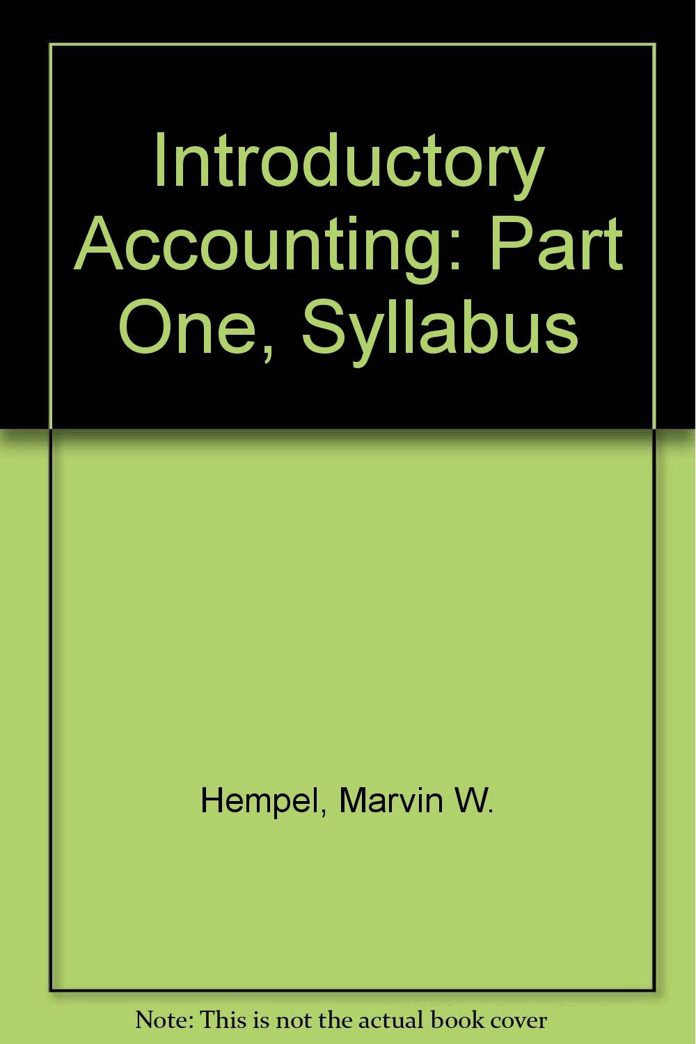 Buy Introductory Accounting: Part One, Syllabus Book Online at Low ...