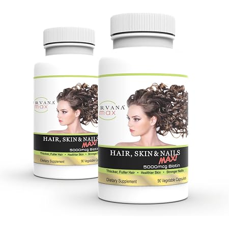 Amazon.com: Purvana Max Hair, Skin, and Nails Vitamin - 5000mcg Biotin ...