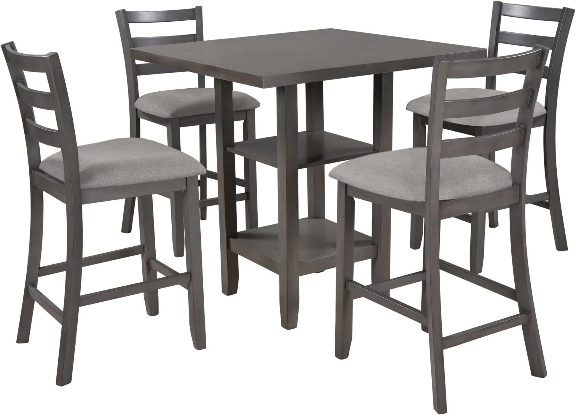 Amazon.com: Homelegance 5-Piece Pack Counter Height Dinette Set, Gray ...