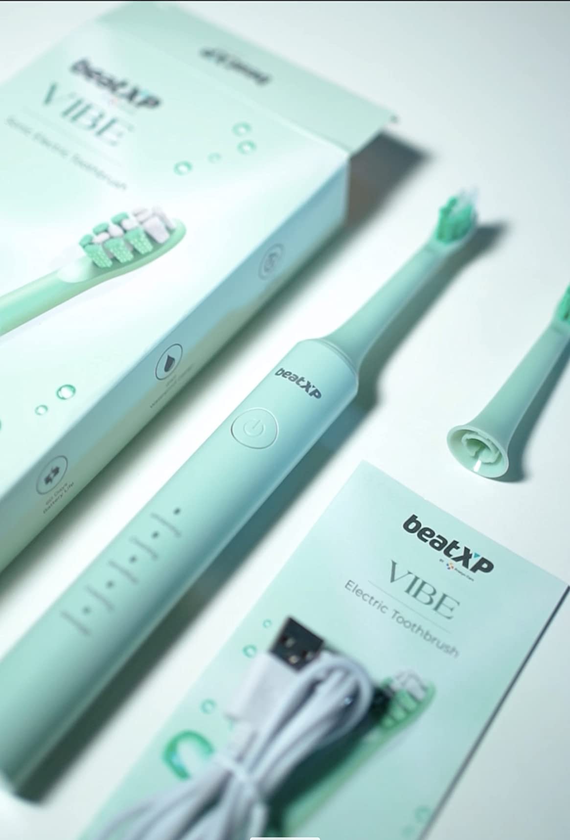 beatXP Vibe Electric Toothbrush for Adults with 4X Plaque Removal ...