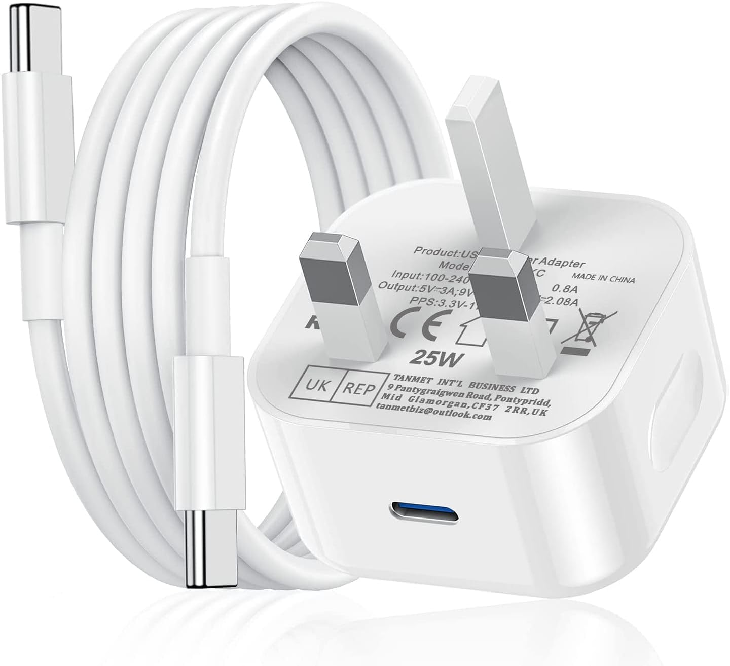 iPad Plug USB C,25W New Apple iPad Charger Plug Fast Charge UK for i ...